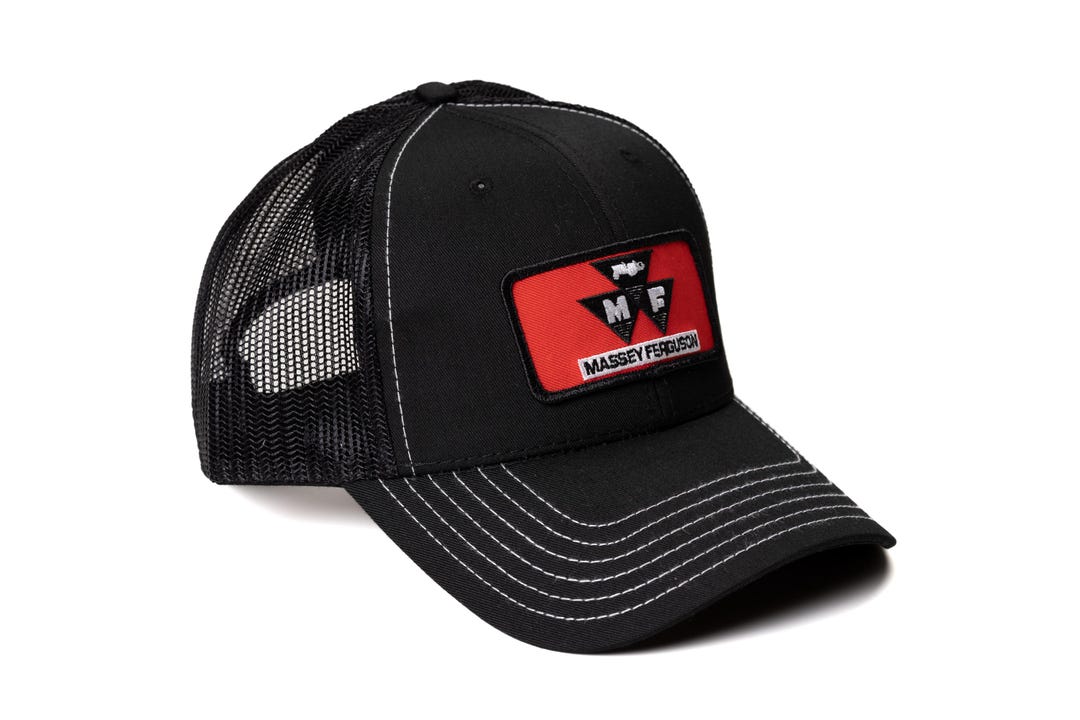 Red Massey Ferguson Tractor Logo Hat, Black Mesh, Available in Adult or ...