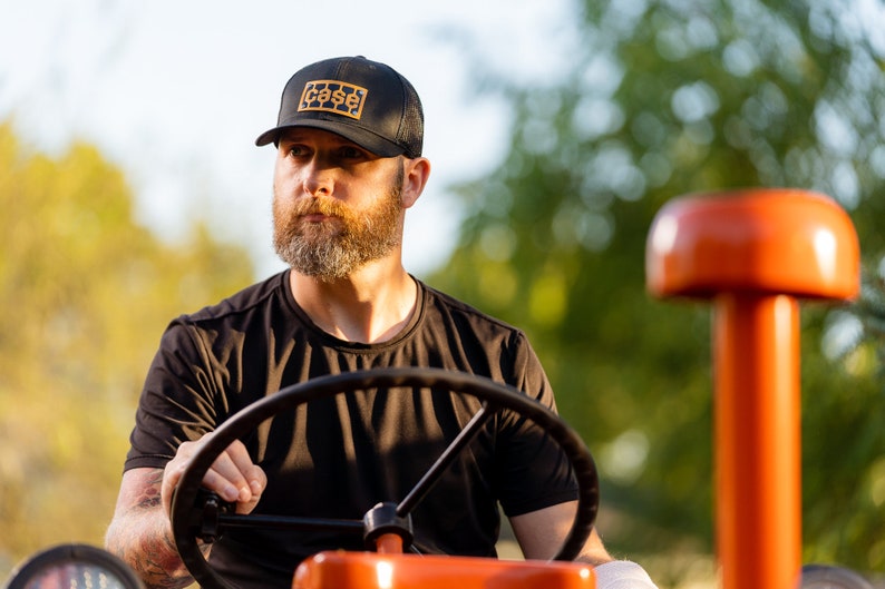 Case Leather Emblem Tractor Hat Black Mesh | Etsy