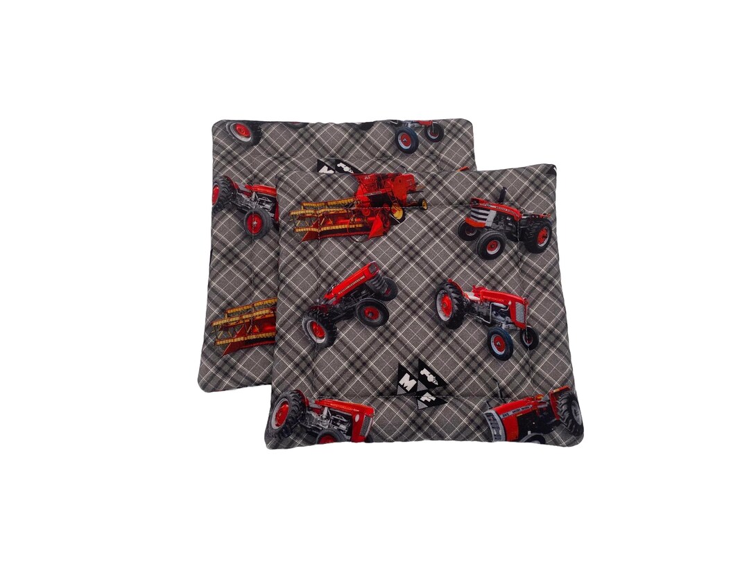 Massey Ferguson MF Tractor Pot Holders, Set of Two, Gray Plaid - Etsy