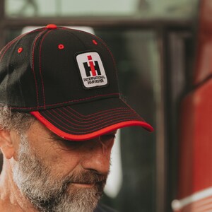 International Harvester IH Logo Hat, Black With Red Accents - Etsy