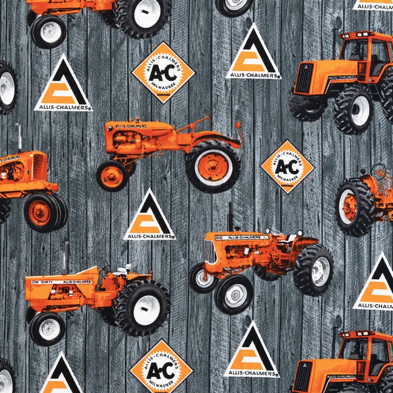 Allis-chalmers Tractor Fabric Tractor and Logo Toss on Black - Etsy Ireland