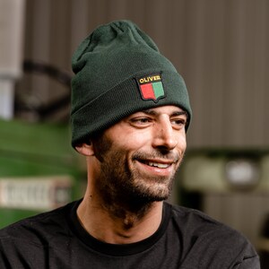 Oliver Logo Hat, Green Knit Beanie, Vintage Logo - Etsy