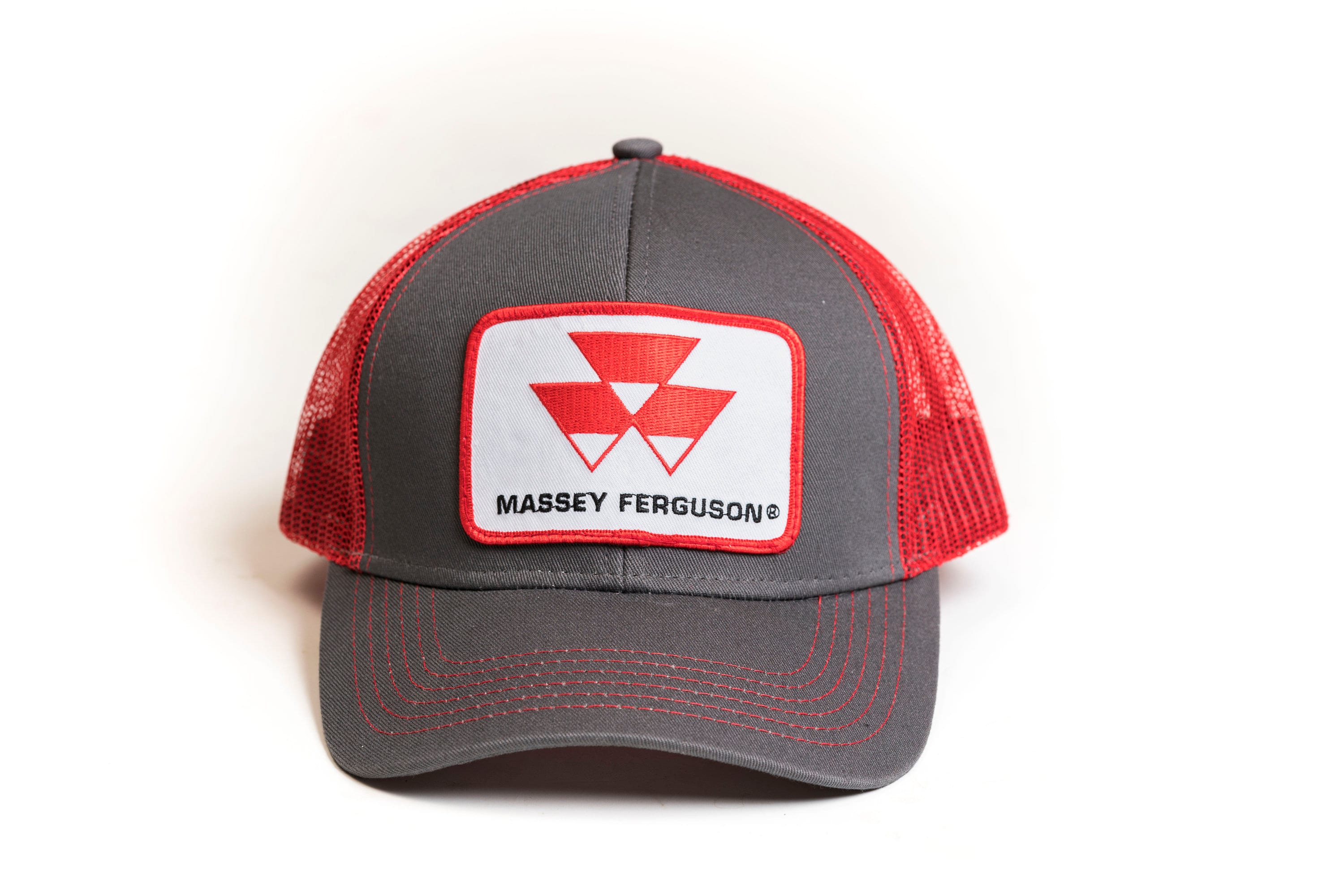 Massey Ferguson Tractor Logo Hat Gray With Red Mesh Etsy