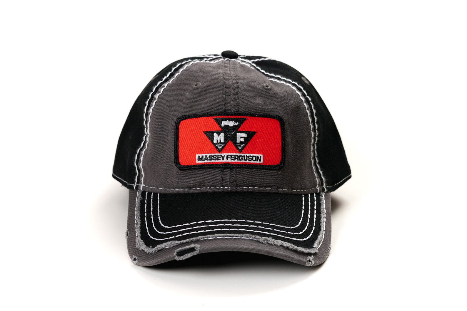 Red Massey Ferguson Logo Hat, Gray and Black Distressed - Etsy