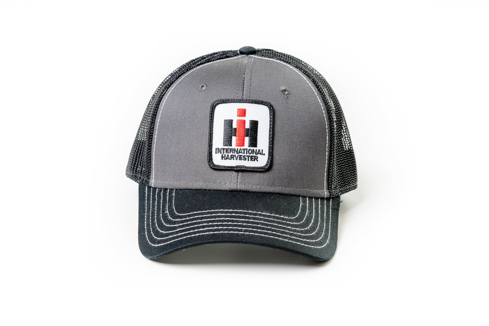 International Harvester IH Tractor Logo Hat, Gray With Black Mesh Back ...