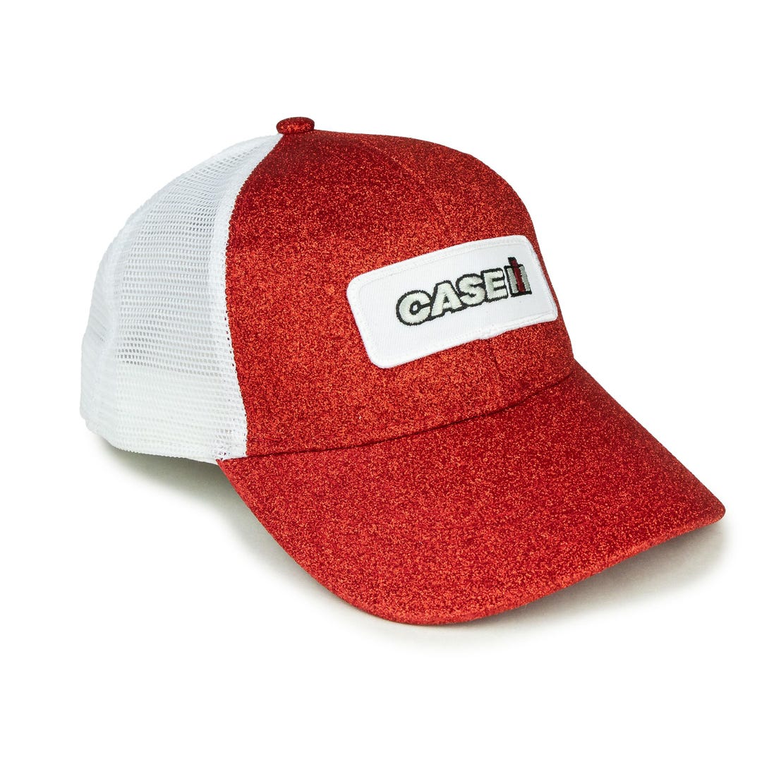 Caseih Tractor Logo Hat, Red Glitter With Mesh Back - Etsy