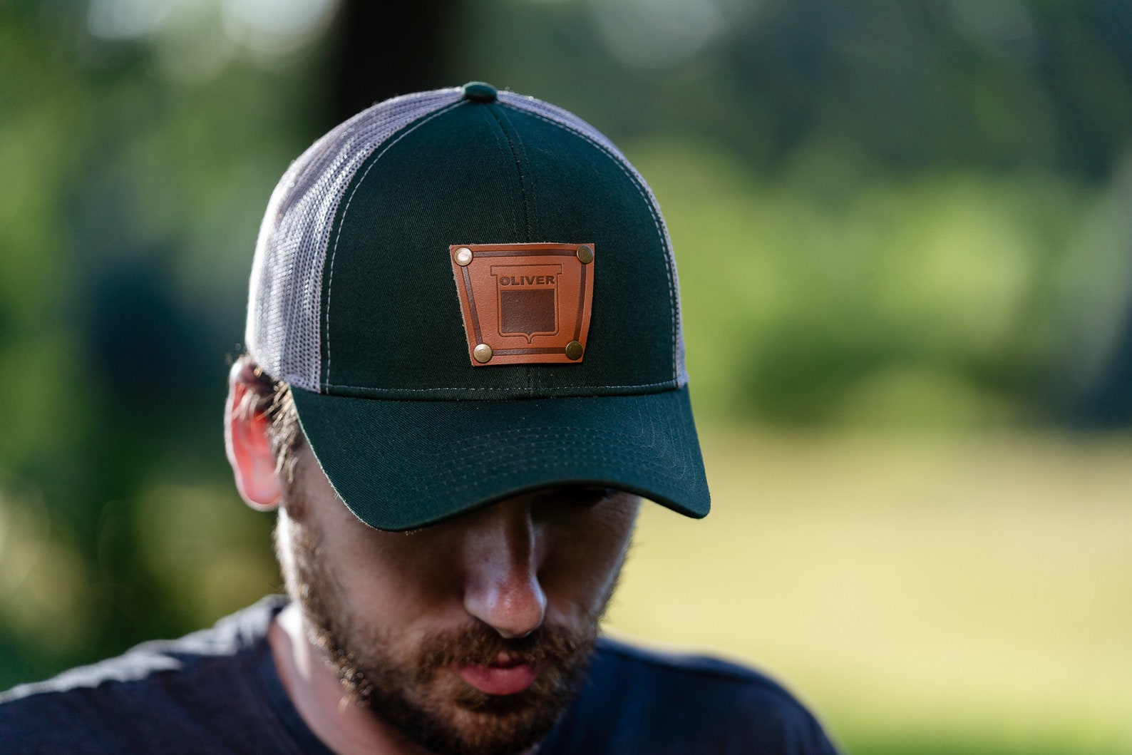 Keystone Oliver Logo Hat Leather Emblem Green Mesh - Etsy