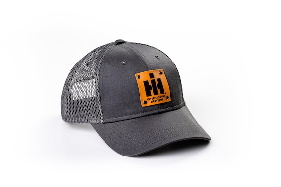 IH International Harvester Logo Hat Leather Emblem Gray | Etsy