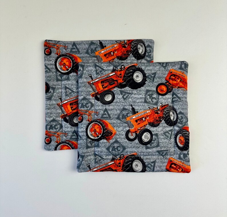 Allis Chalmers AC Tractor Potholders, Set of Two, Tractors on Gray ...