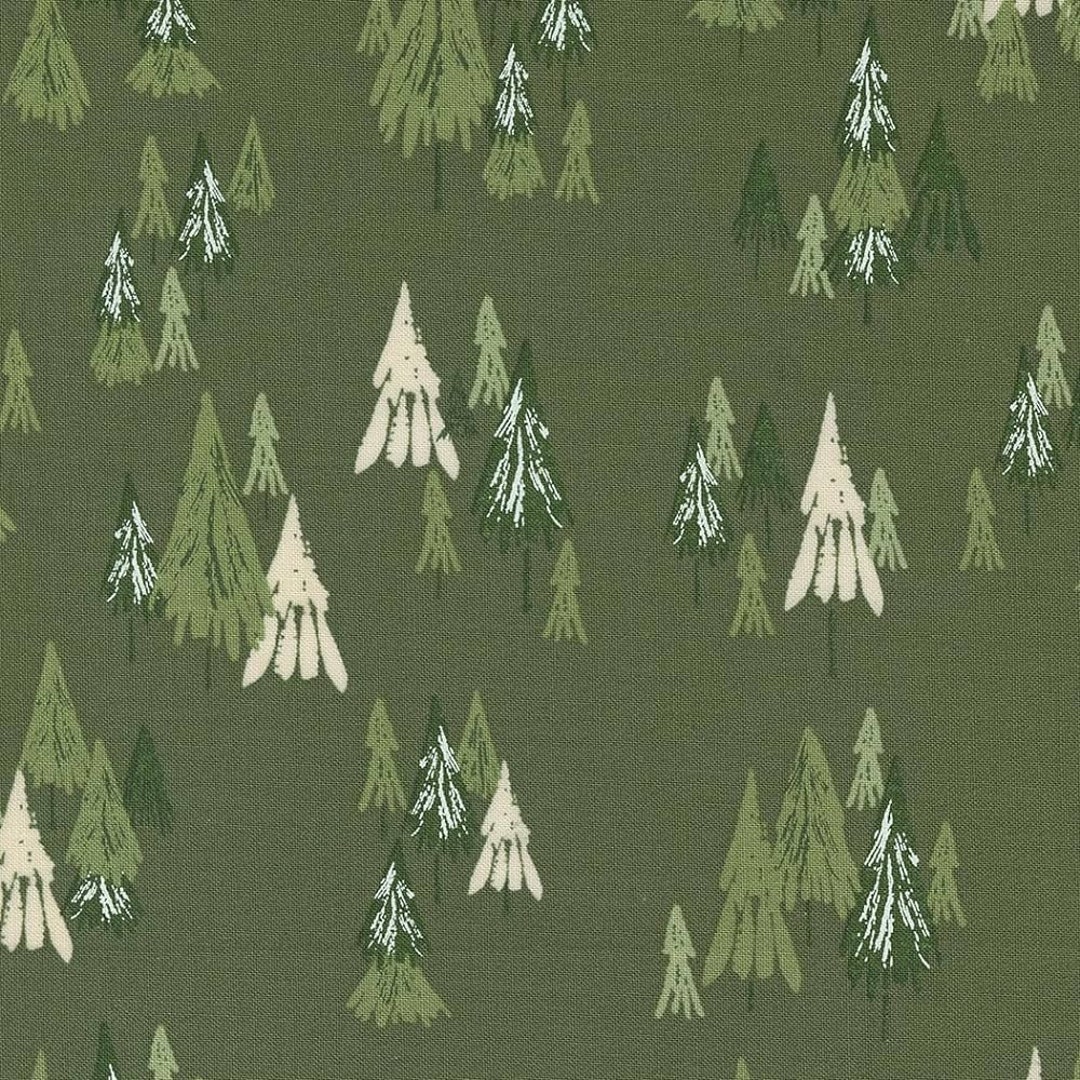 Winter Trees Print, Green, Good News Great Joy Moda Fabric Collection ...