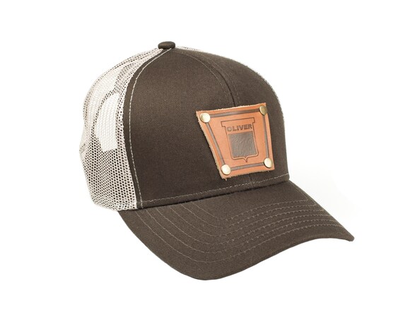 Keystone Oliver Logo Hat Leather Emblem Brown Mesh | Etsy