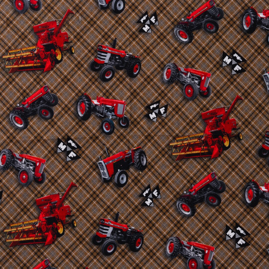 Massey Ferguson Tractor Fabric, Brown Plaid, Sold by the Yard - Etsy