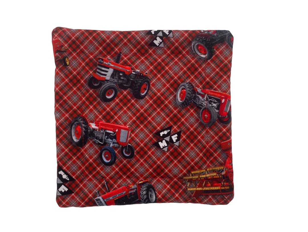 Massey Ferguson Tractor and Logo Pot Holder, Red Plaid - Etsy