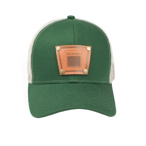Keystone Oliver Logo Hat, Leather Emblem, Green Mesh - Etsy