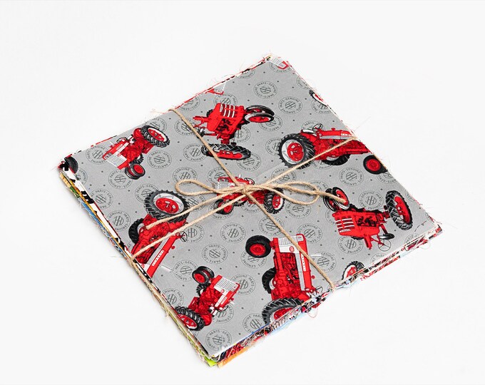 Farmall IH Caseih Tractor Fabric Assortment, 10" Squares, Pre-cut - Etsy