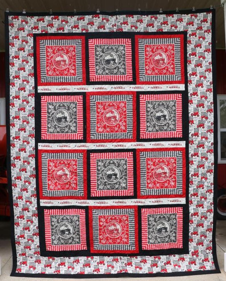 IH Farmall Tractor Quilt Kit Queen Size Farm Life Pattern | Etsy