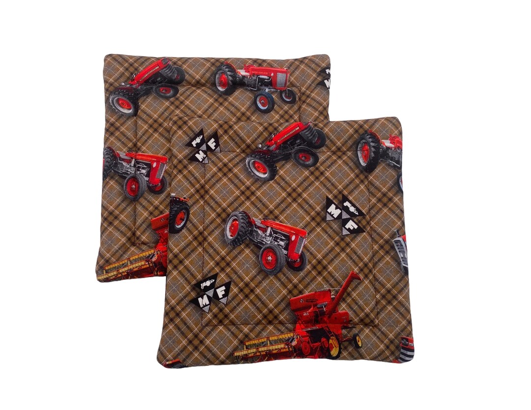Massey Ferguson MF Tractor Pot Holders, Set of Two, Brown Plaid - Etsy