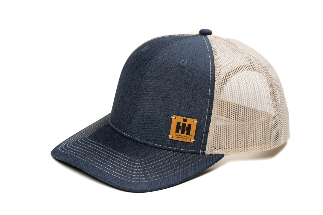 International Harvester IH Logo Hat, Denim With Tan Mesh Back and Off ...