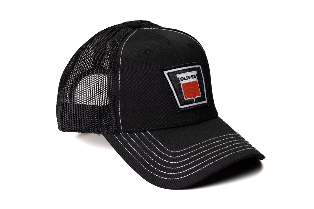 Oliver Tractor Logo Hat, Keystone Logo, Black Mesh With White Accent ...