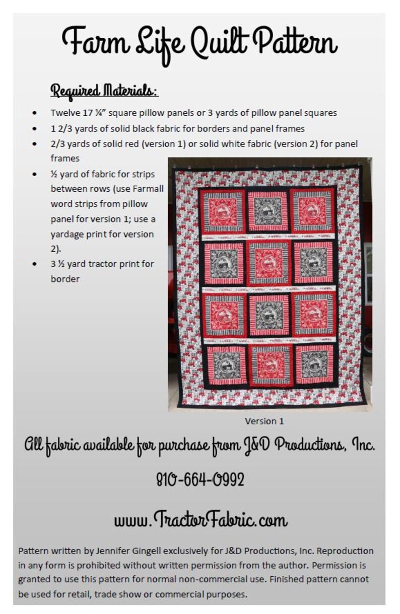 Quilt Pattern Download: Farm Life Quilt Pattern Perfect for | Etsy