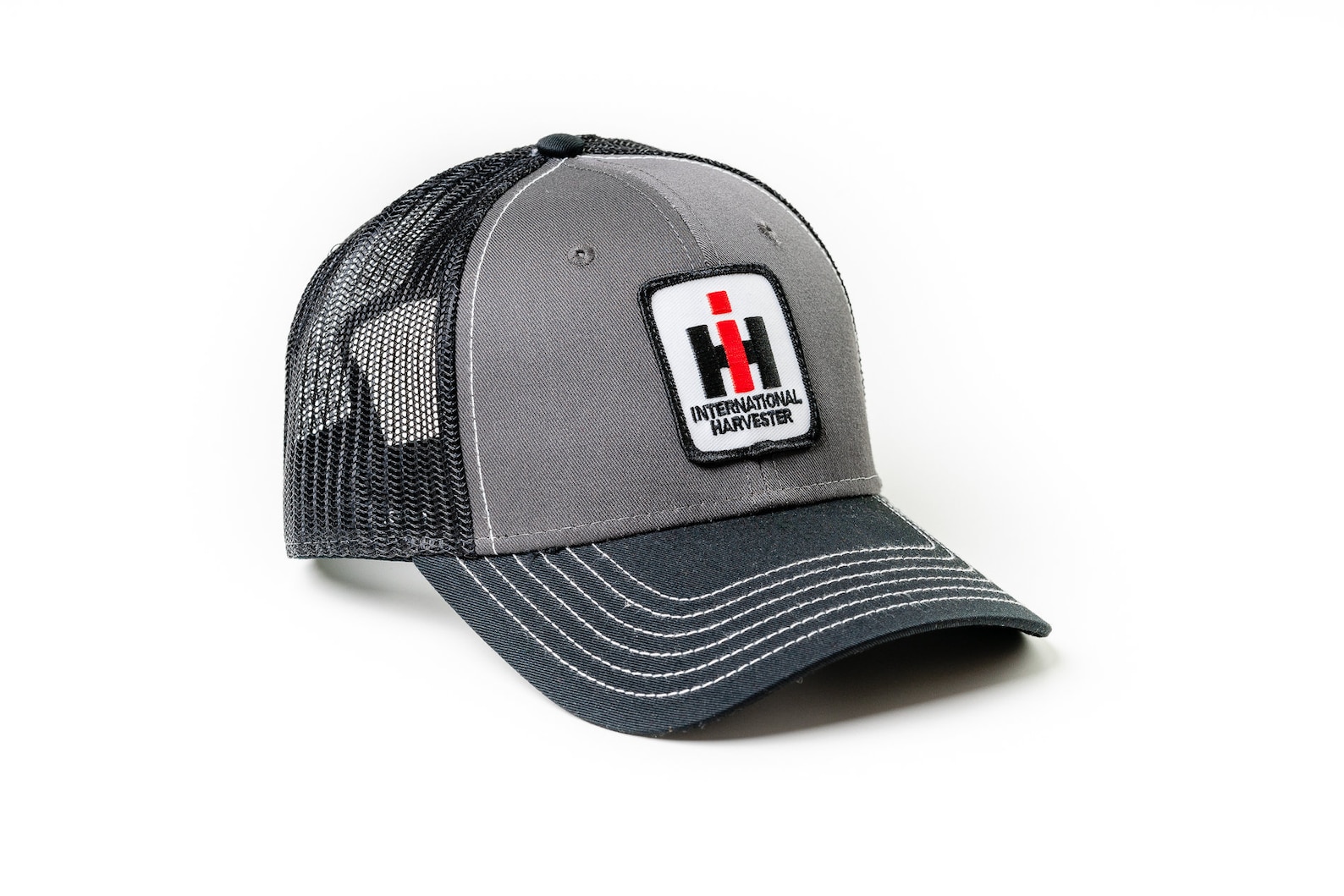 International Harvester IH Tractor Logo Hat, Gray With Black Mesh Back ...