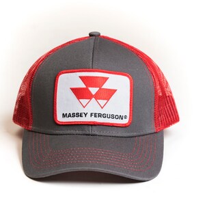 Massey Ferguson Tractor Logo Hat, Gray With Red Mesh Back #MFGRM - Etsy