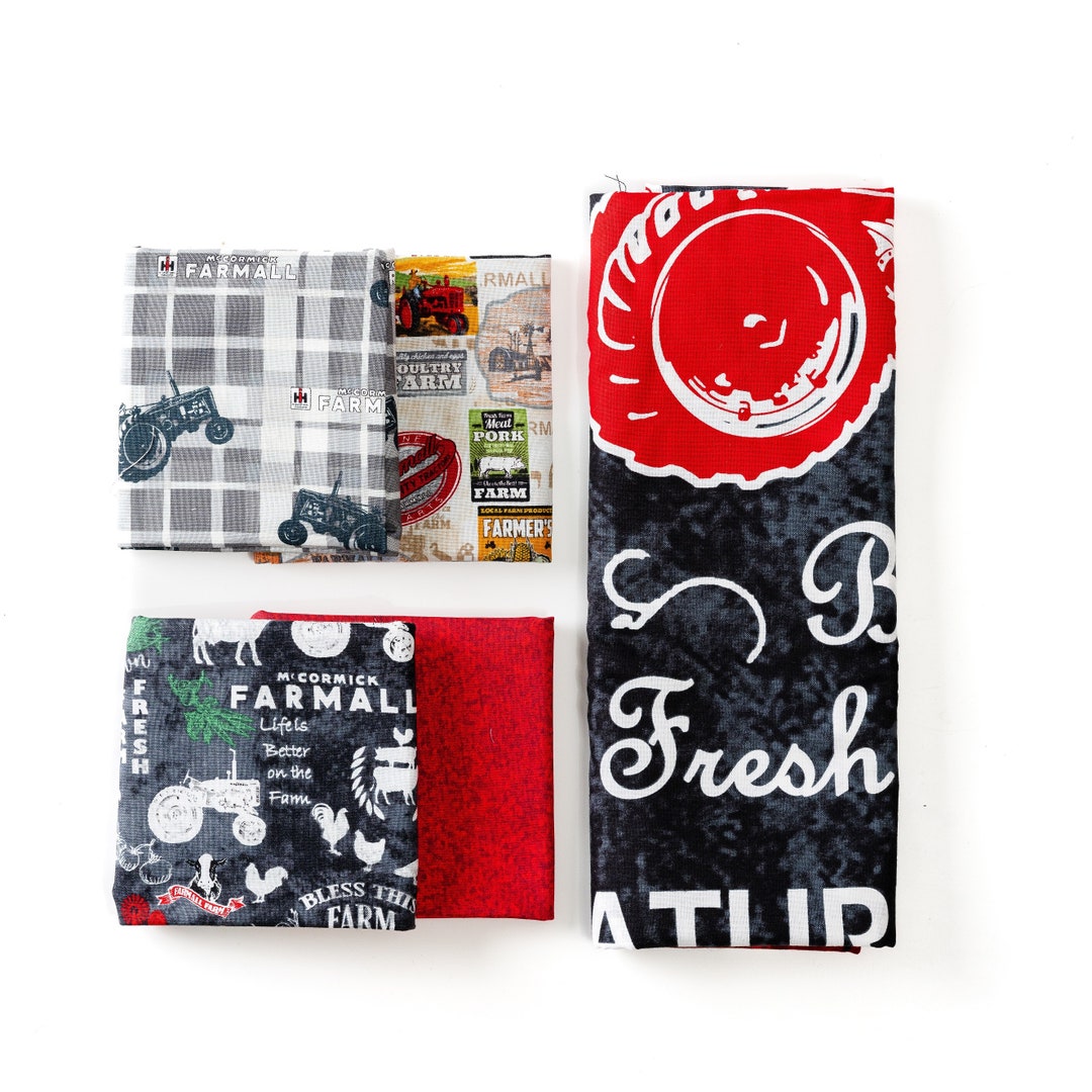 Farmall IH Tractor Fabric Bundle, Four Fat Quarters and One Panel ...