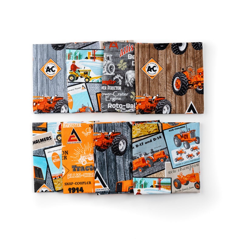Set of Eight Allis Chalmers Tractor Fabric Fat Quarters - Etsy