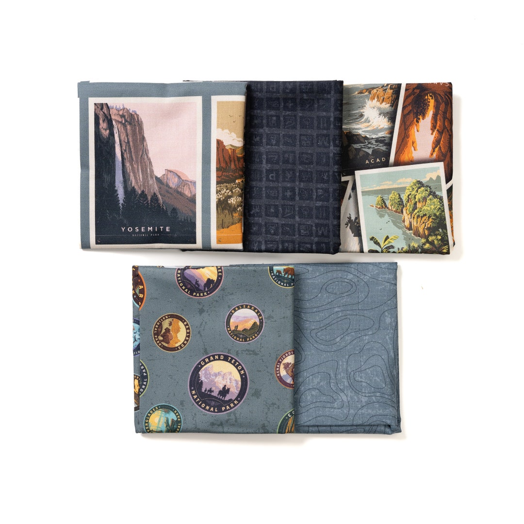National Parks Fabric Fat Quarter Bundle, Five Coordinating Fabrics - Etsy