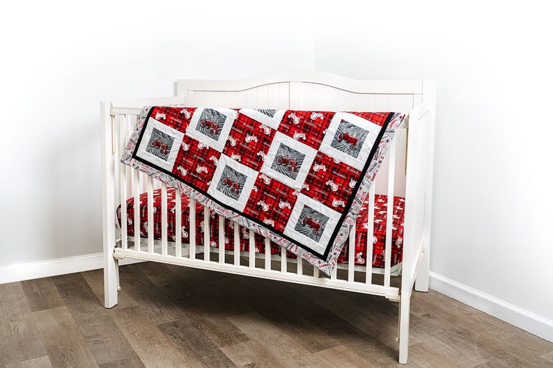 IH Farmall Tractor Crib Bedding Set: Quilt and Sheet for | Etsy