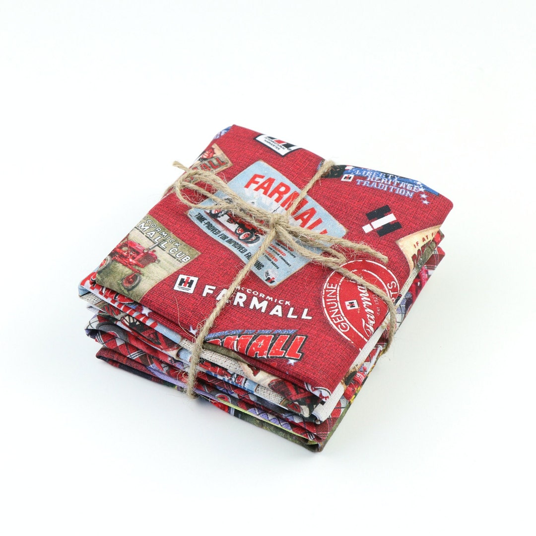 Farmall IH Tractor Fabric Bundle, Five Fat Quarters, Patriotic ...