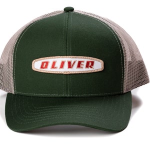 Oliver Tractor Logo Hat, Green With Tan Mesh Back, Oval Three-digit ...