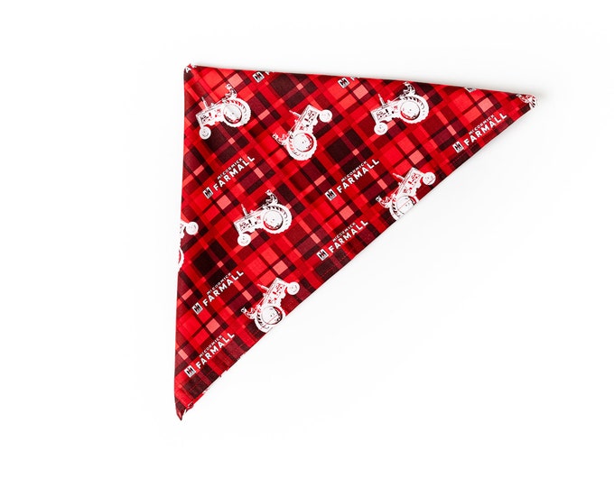 Farmall and IH Tractor and Logo Dog Bandanna, Red Plaid, Small - Etsy