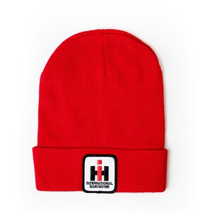 International Harvester IH Logo Knit Toboggan Hat, Choose Red or Gray ...