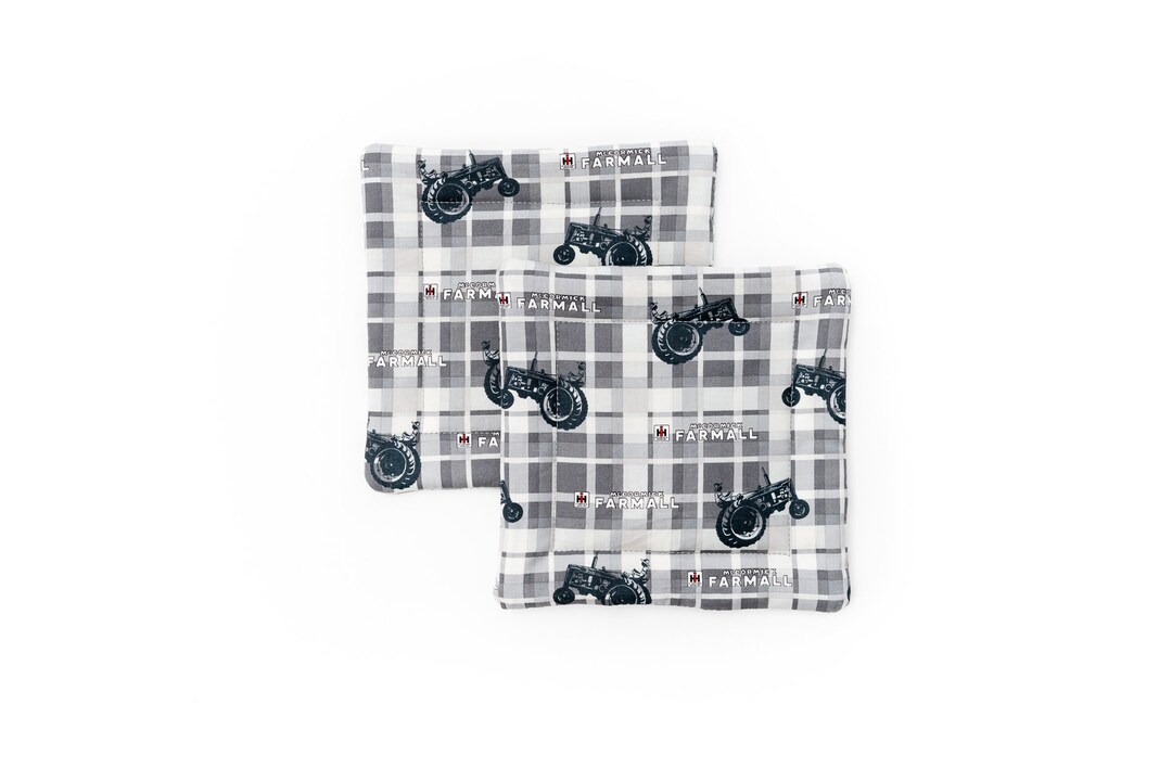 Farmall Antique Tractor Pot Holders, Set of Two, Gray Plaid - Etsy