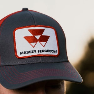 Massey Ferguson Tractor Logo Hat, Gray With Red Mesh Back #MFGRM - Etsy