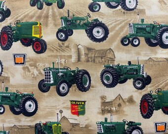 Oliver Tractor Fabric Logo Toss Cream - Etsy