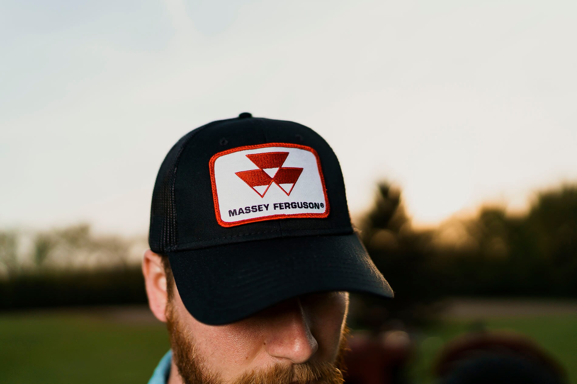 Massey Ferguson Tractor Logo Hat Black With Mesh Back Etsy Uk