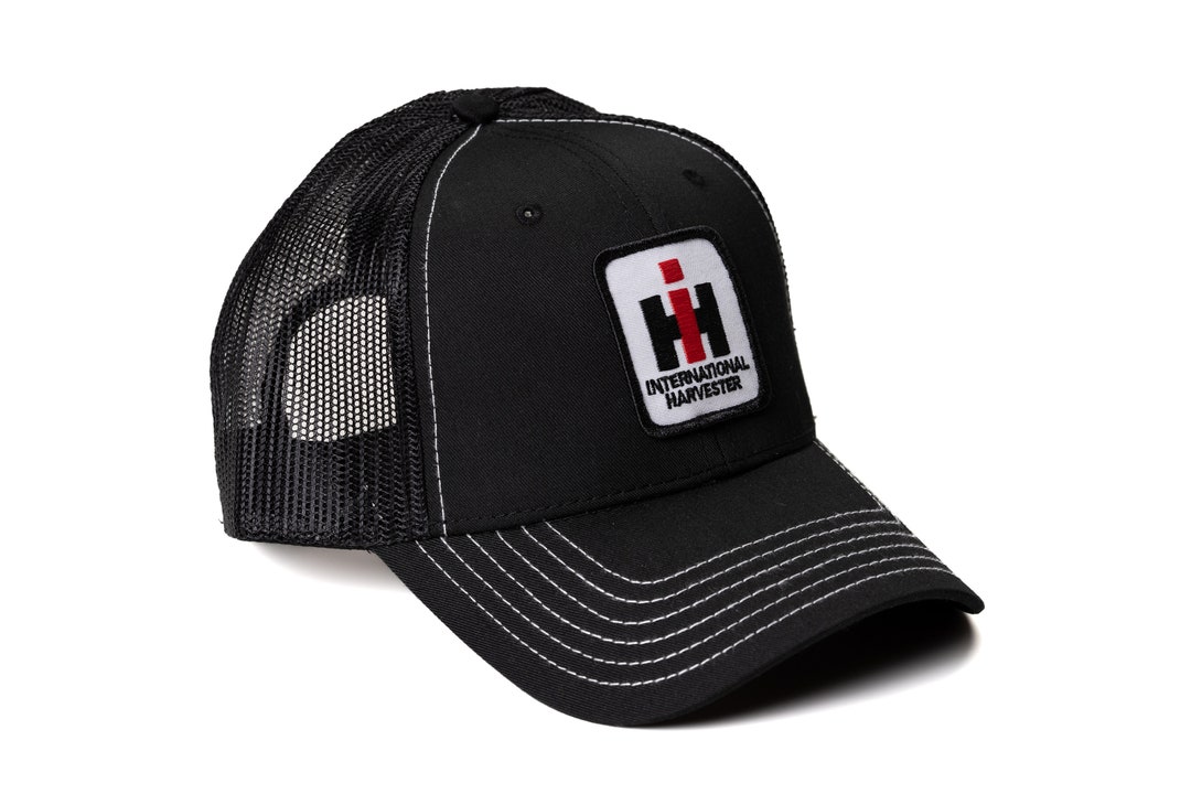 International Harvester IH Logo Hat, Black Mesh With White Accent ...