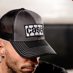 Case Tractor Logo Hat, Gray and Black Mesh, Tread Logo - Etsy