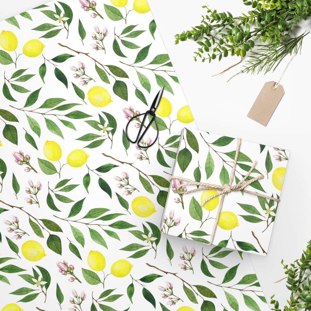 Wrapping Paper Lemon, Lemon Wrapping Paper, Lemon Party Supply - Etsy