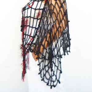 Halloween Costume Lydia Deetz Look Black Red Poncho Beetlejuice Cosplay ...