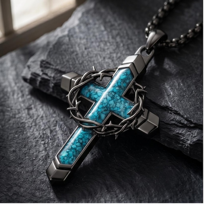 Crucifix Crown Necklace - Etsy