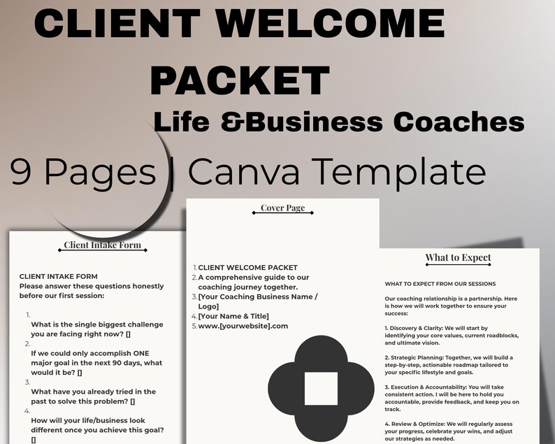 Client Welcome Packet Canva Template for Coaches (digital Download) - Etsy