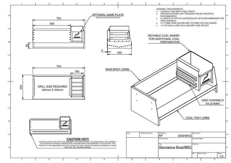 Steel Braai Plans | DXF & STEP Files | Laser Cut Project | CAD Files ...