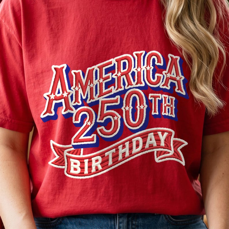 America 250th Birthday PNG, Patriotic Embroidery Sublimation Design ...