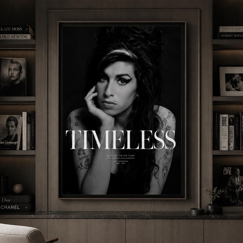 Amy Winehouse Black and White Portrait Canvas Print, Timeless Music ...