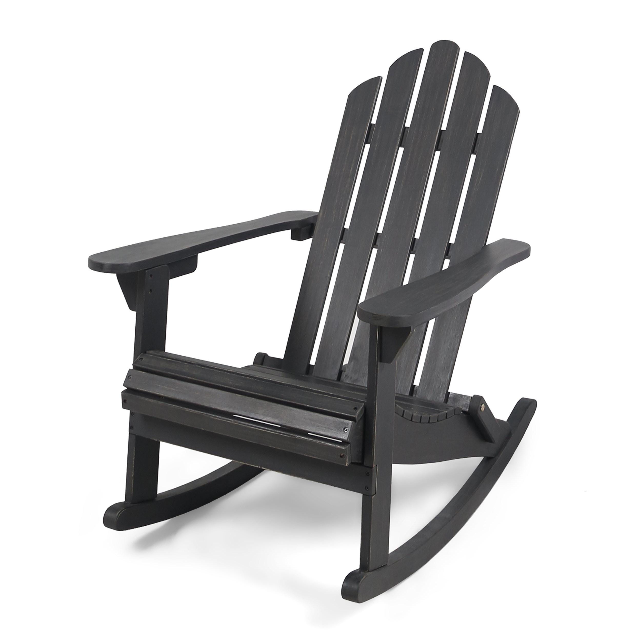 Acacia Wood Outdoor Patio Rocker, Adirondack Rocking Chair, Weather ...