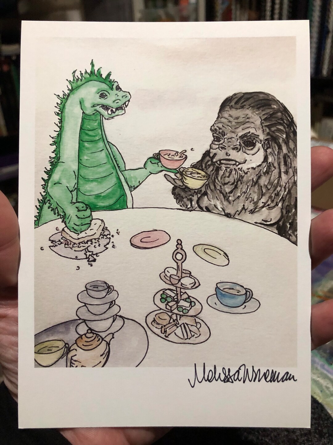 Godzilla and King Kong Tea Party Print - Etsy