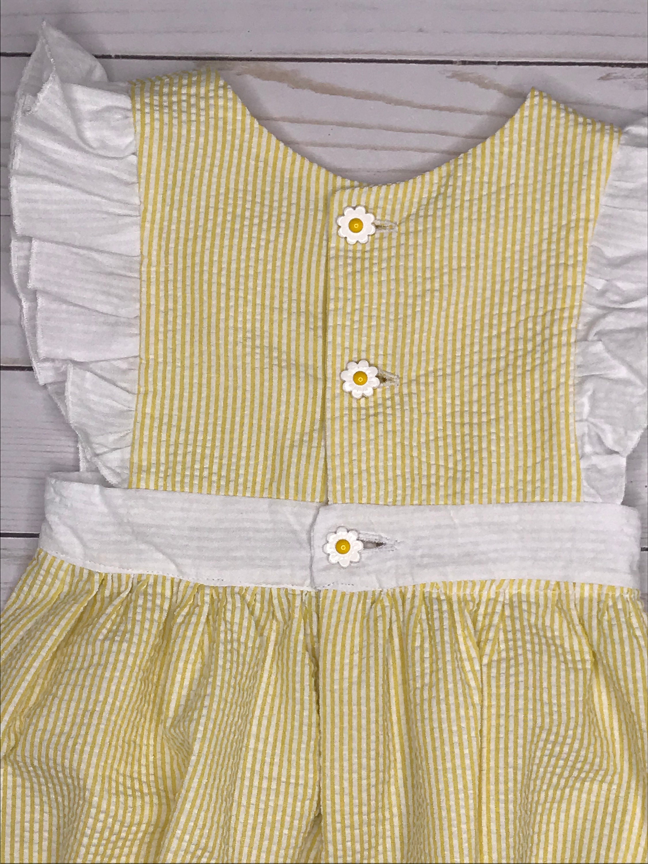 HART Yellow Seersucker Daisy Girl Bubble Romper/ Easter Bubble | Etsy